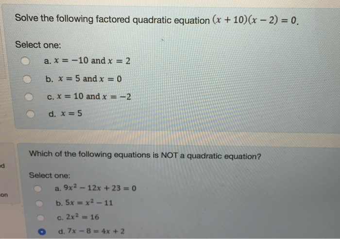Solved Solve the following factored quadratic equation (x + | Chegg.com