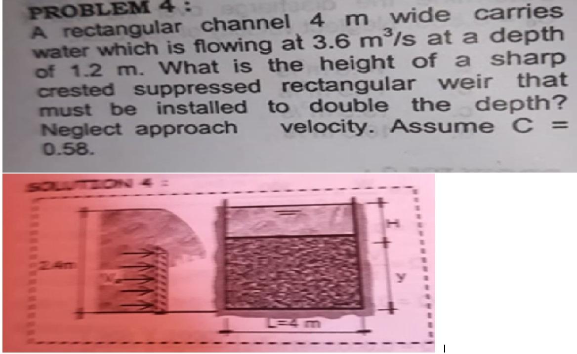 Solved PROBLEM 4 A rectangular channel 4 m wide carries | Chegg.com