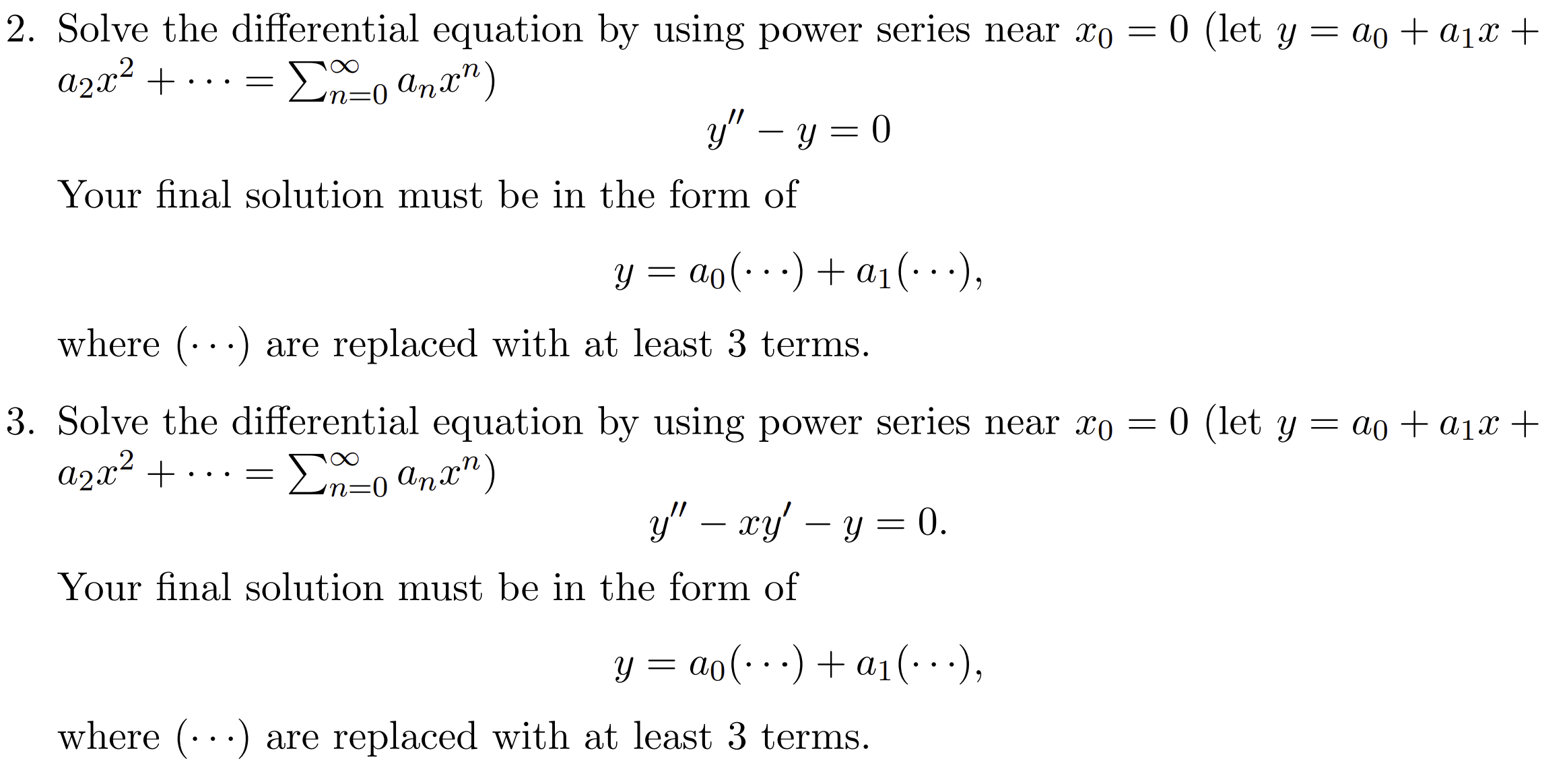 Solved Can You Use The Power Series Expansion And Please