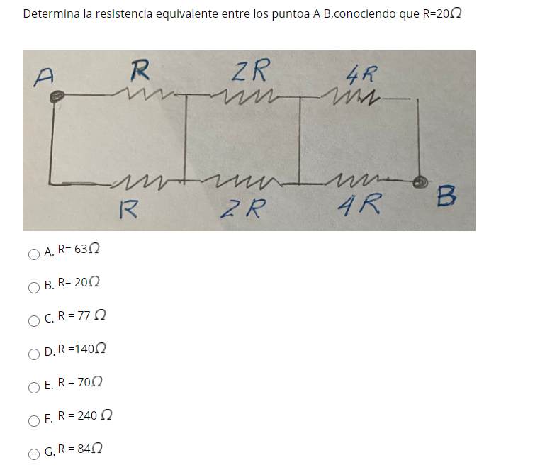 Solved Determina la resistencia equivalente entre los puntoa | Chegg.com