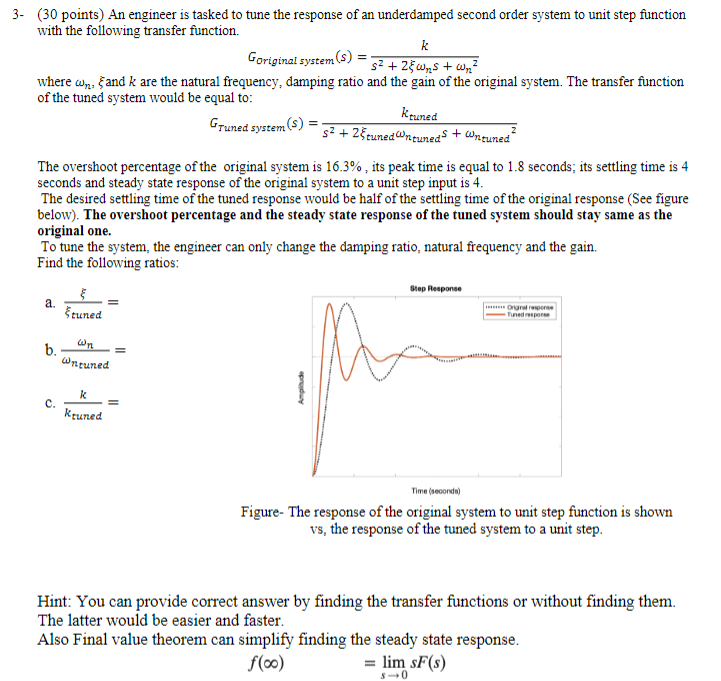 Solved 3- (30 ﻿points) ﻿An engineer is tasked to tune the | Chegg.com