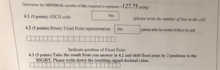 Solved Determine the MINIMAL number of bits required to | Chegg.com