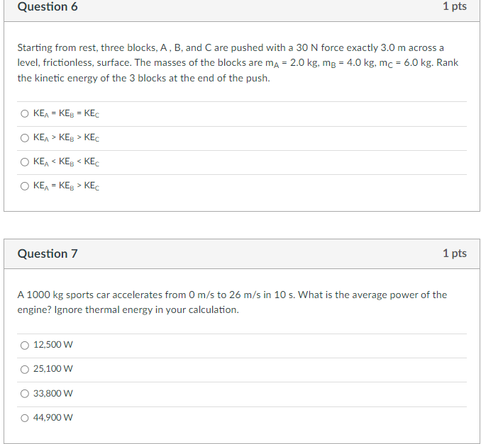 Solved Starting from rest, three blocks, A, B, and C are | Chegg.com