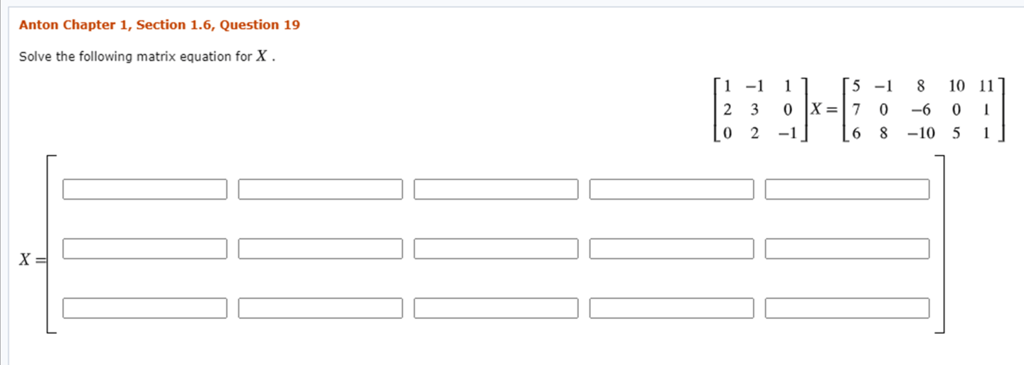 Solved Anton Chapter 1, Section 1.6, Question 19 Solve the | Chegg.com