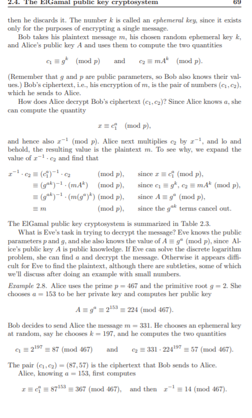 Solved 68 2 Discrete Logarithms And Diffie Hellman 2 4 The