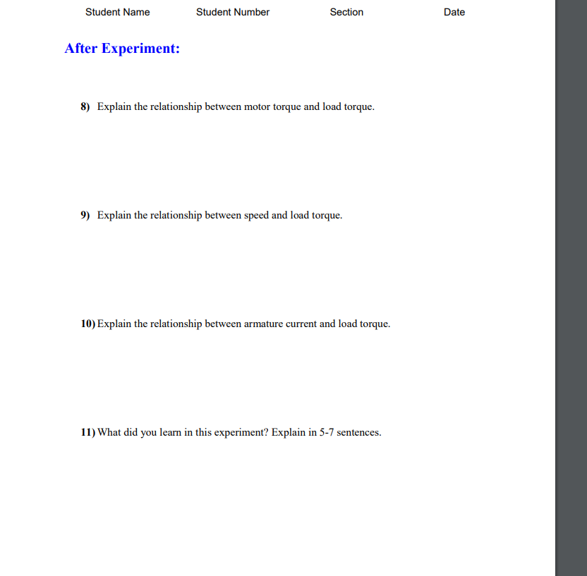Solved After Experiment:Explain the relationship between | Chegg.com