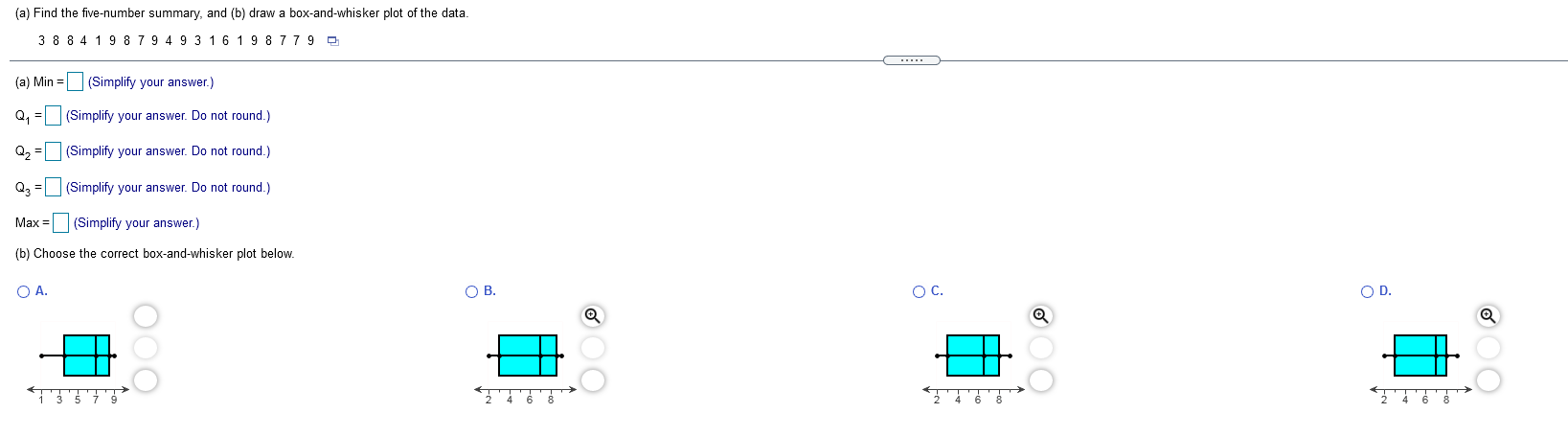 Solved (a) Find the five-number summary, and (b) draw a | Chegg.com