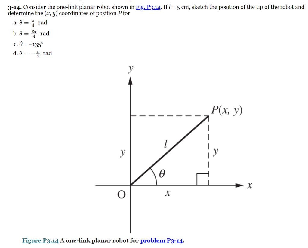Solved 3-15. Repeat problem P3-14 if l=8 in. and a. θ=150∘ | Chegg.com