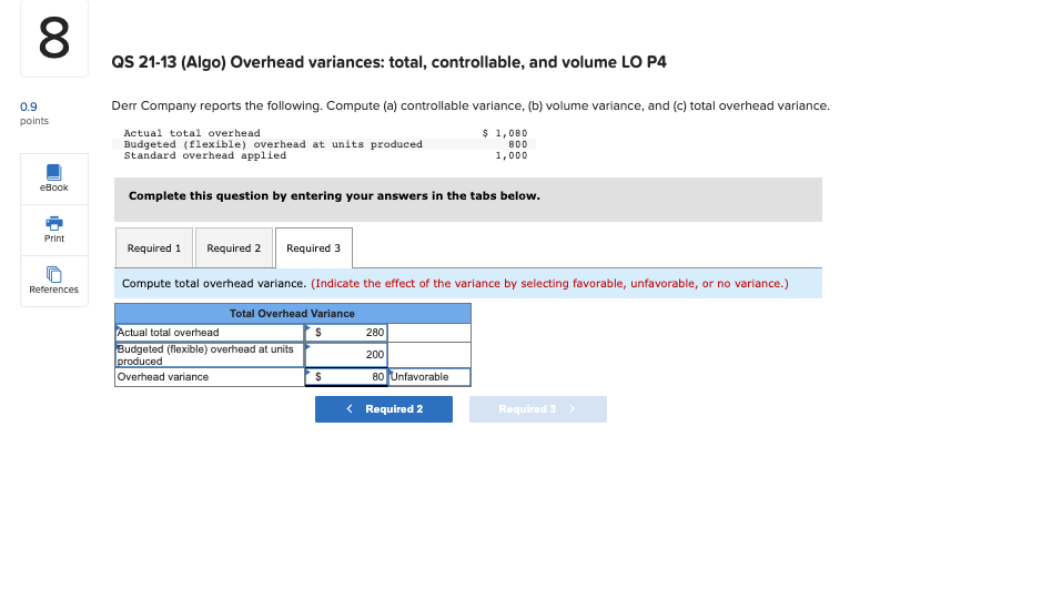 Solved QS 21-13 (Algo) Overhead variances: total, | Chegg.com