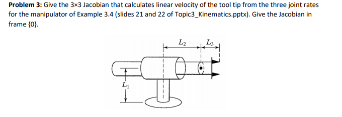 Problem 3: Give the 3x3 Jacobian that calculates | Chegg.com