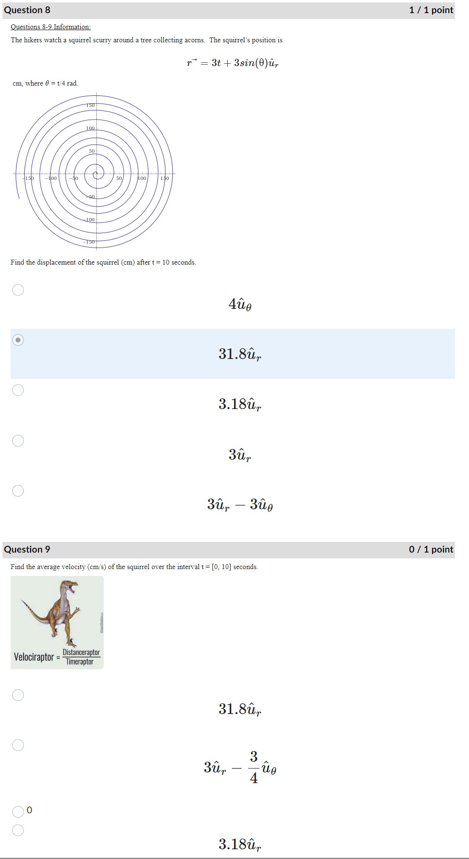 Solved Questions 8-9 Information: The hikers watch a | Chegg.com