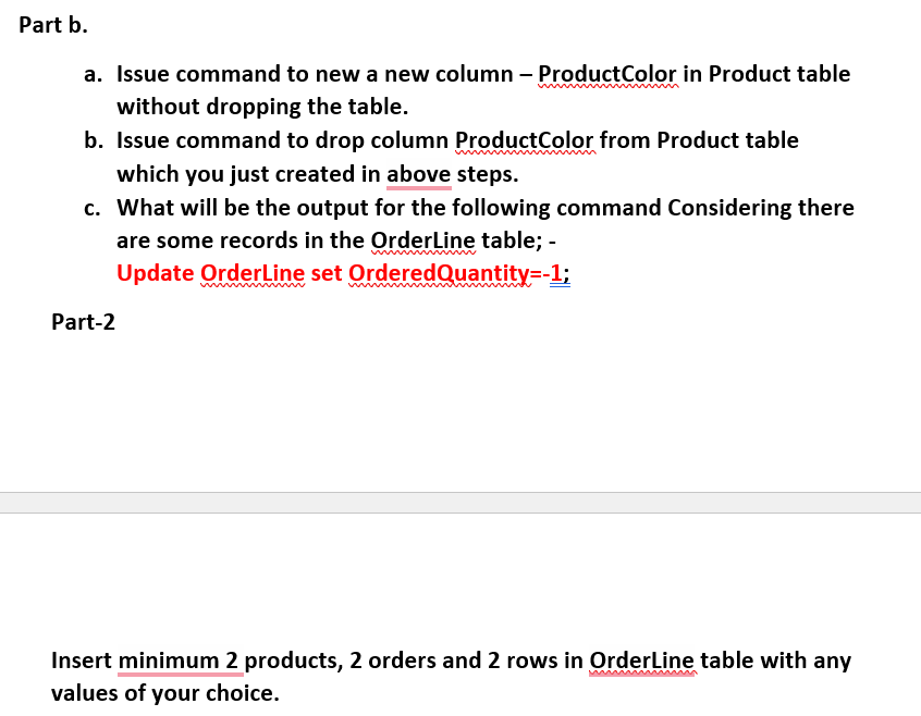 Solved Part b. a. Issue command to new a new column - | Chegg.com