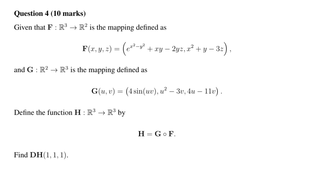 Solved Question 4 (10 marks) Given that F : R3 + R2 is the | Chegg.com