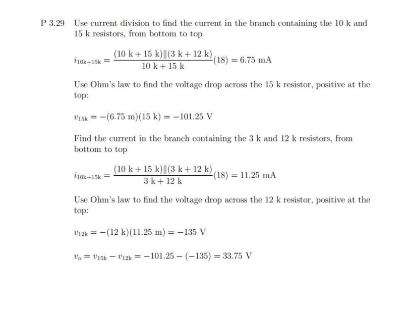 Solved P 3.29 Use current division to find the current in | Chegg.com