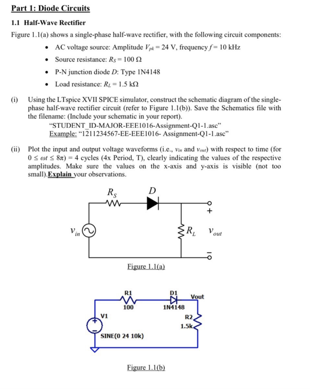 Half Wave RectifierCreate Netlist op ﻿amp = LF347For, | Chegg.com