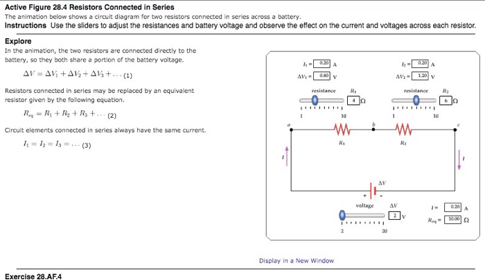 Solved Active Figure 28.4 Resistors Connected in Series The | Chegg.com