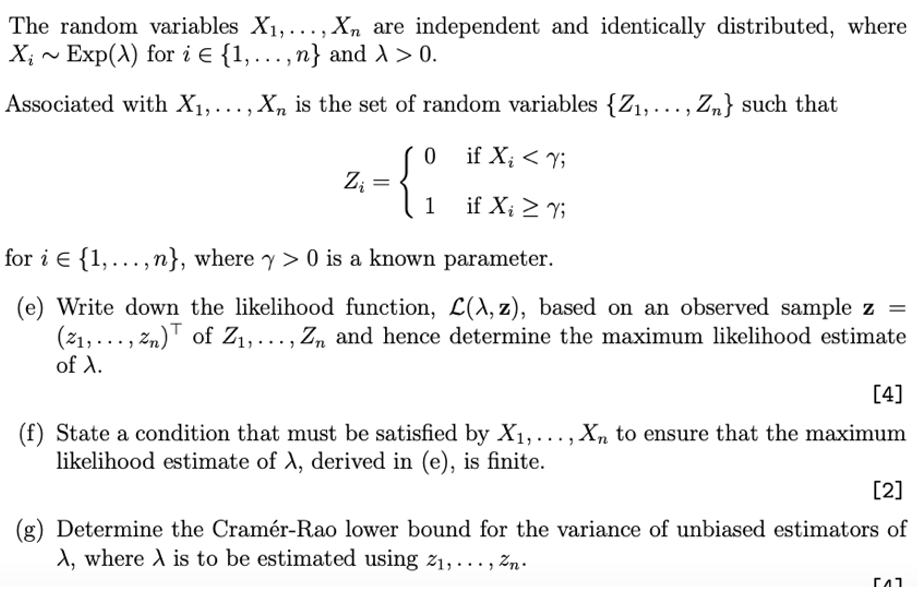 Solved The random variables X1,…,Xn are independent and | Chegg.com