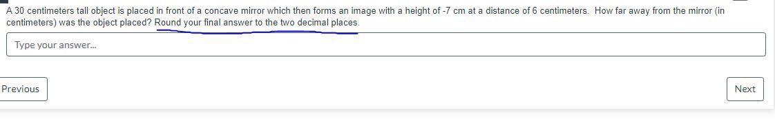 Solved A 30 centimeters tall object is placed in front of a | Chegg.com