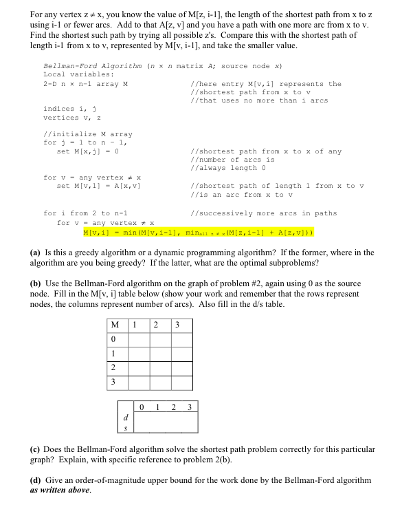Solved 4. The Bellman-Ford algorithm also solves the | Chegg.com