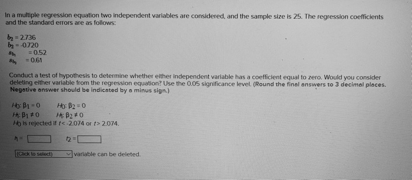 Solved In a multiple regression equation two independent | Chegg.com