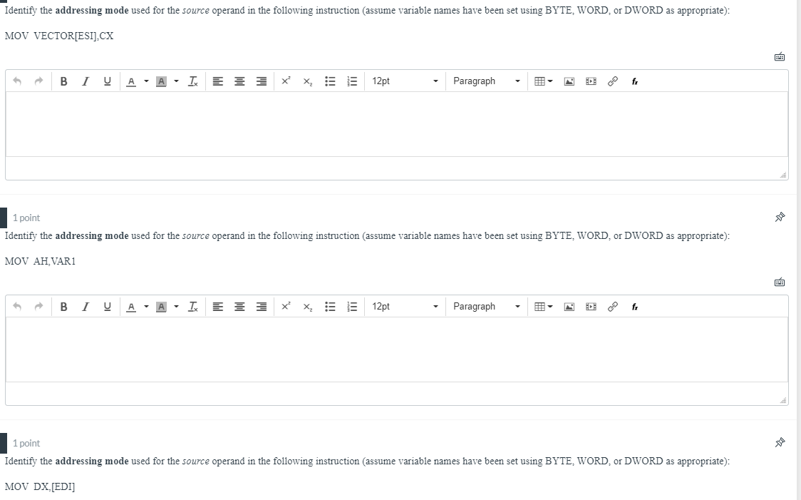 Solved Identify the addressing mode used for the source | Chegg.com