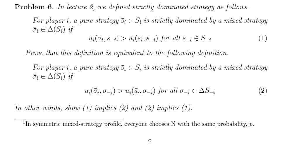 Problem 6. In lecture 2, we defined strictly | Chegg.com