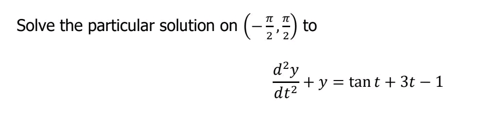 Solved Solve the particular solution on (−2π,2π) to | Chegg.com