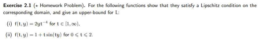 Solved Exercise 2.1 (+ Homework Problem). For the following | Chegg.com