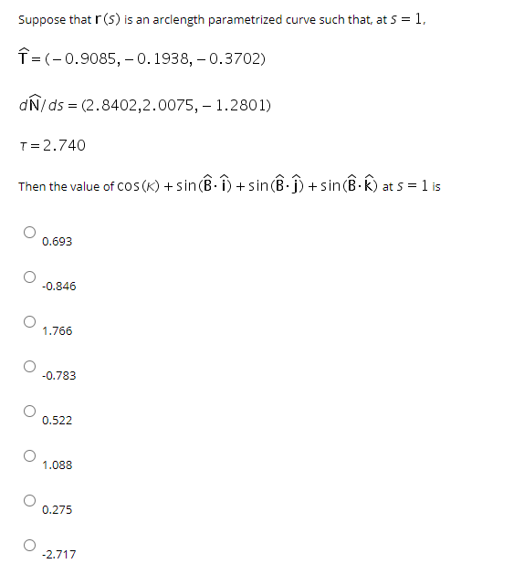 Solved Suppose that r(s) is an arclength parametrized curve | Chegg.com