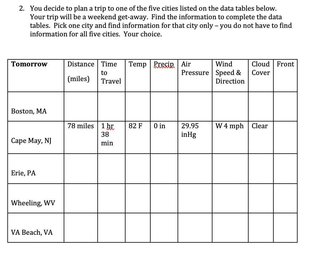 Solved Part B: Weather Forecasting Background: Weather | Chegg.com