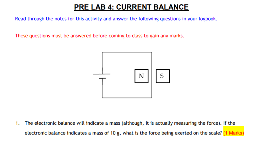 Solved PRE LAB 4: CURRENT BALANCE Read through the notes for | Chegg.com