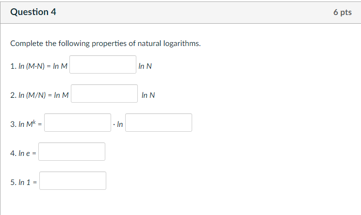 Solved Complete the following properties of natural | Chegg.com