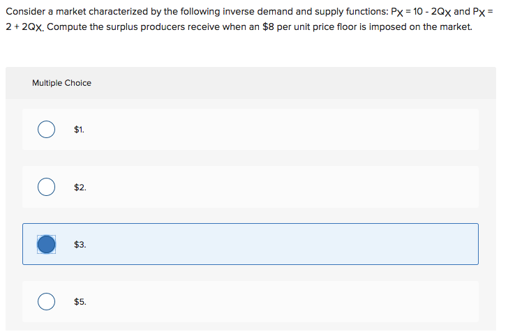 Solved Consider a market characterized by the following | Chegg.com