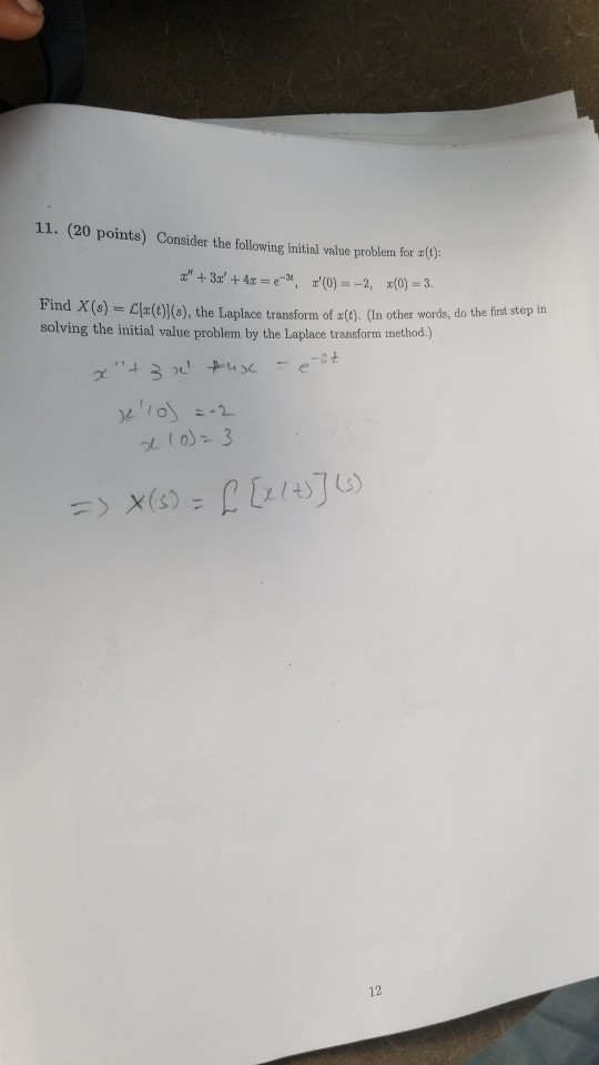 Solved 11, (20 points) Consider the following initial value | Chegg.com