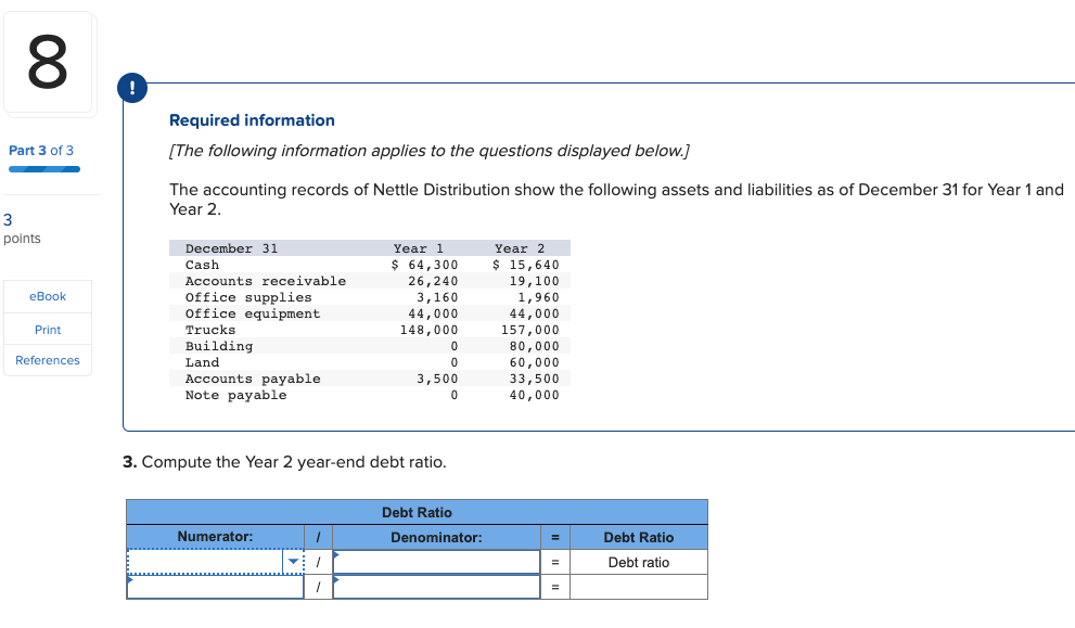 Solved numerator options for first row are Accounts | Chegg.com
