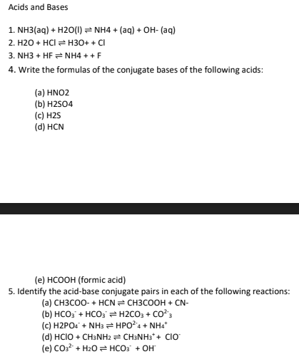Solved 1. NH3(aq) + H2O(l) ⇌ NH4 + (aq) + OH- (aq) 2. H2O + | Chegg.com