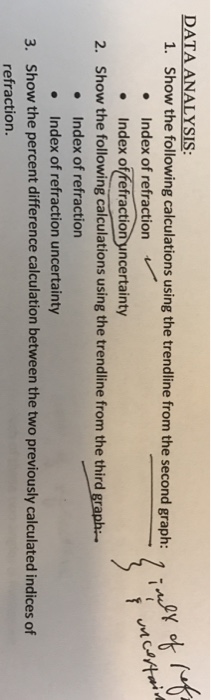 Solved DATA TABLE #2: LAW OF REFRACTION INCIDENT ANGLE | Chegg.com