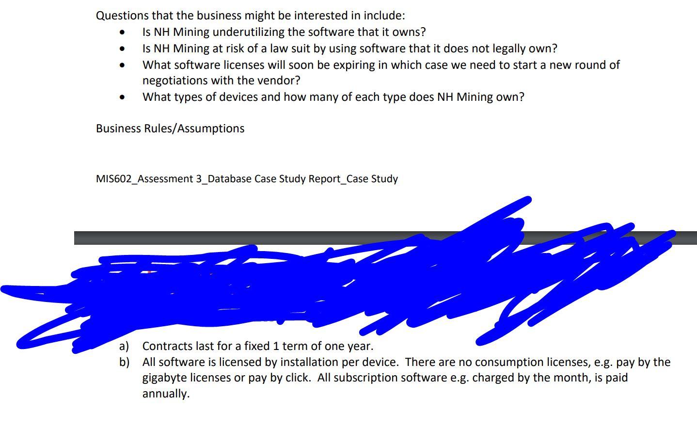 Solved 5. . . • The database case study report should | Chegg.com