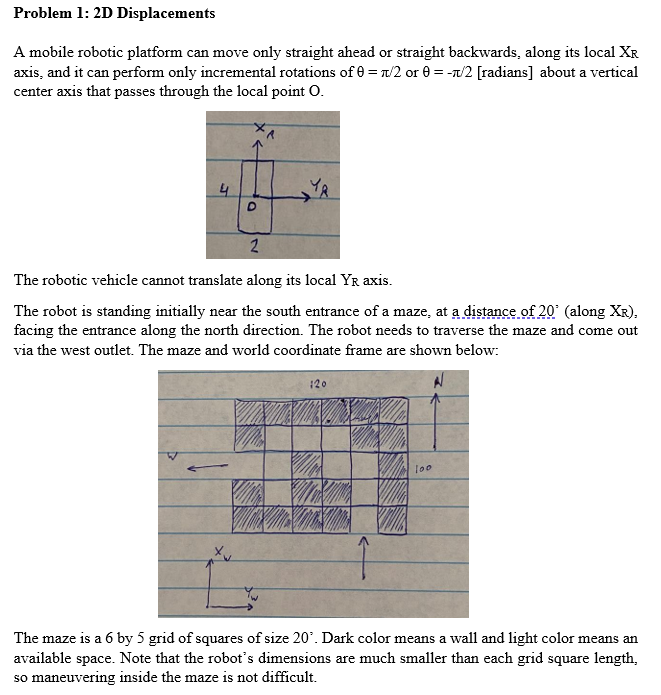Solved Problem 1: 2D Displacements A mobile robotic platform | Chegg.com