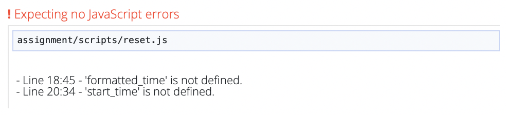 Solved ! Expecting no JavaScript errors | Chegg.com