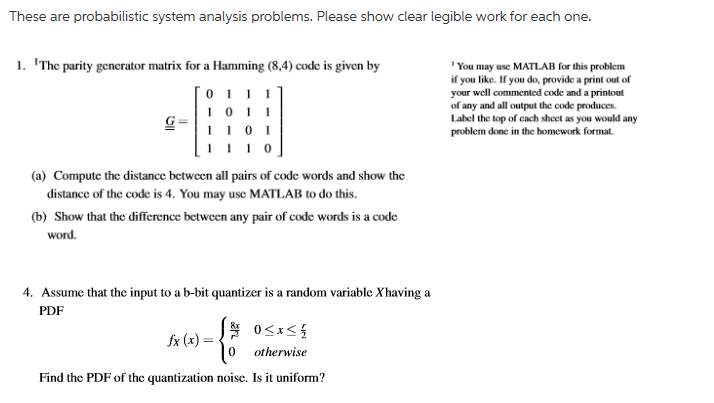 Solved These are probabilistic system analysis problems. | Chegg.com