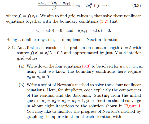 Solve reaction-diffusion equations via Newton | Chegg.com