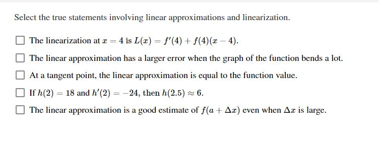 Solved Select the true statements involving linear | Chegg.com