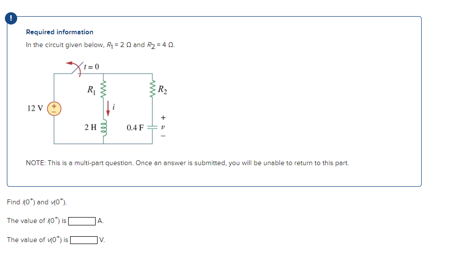 Solved Required information In the circuit given below, R1 = | Chegg.com