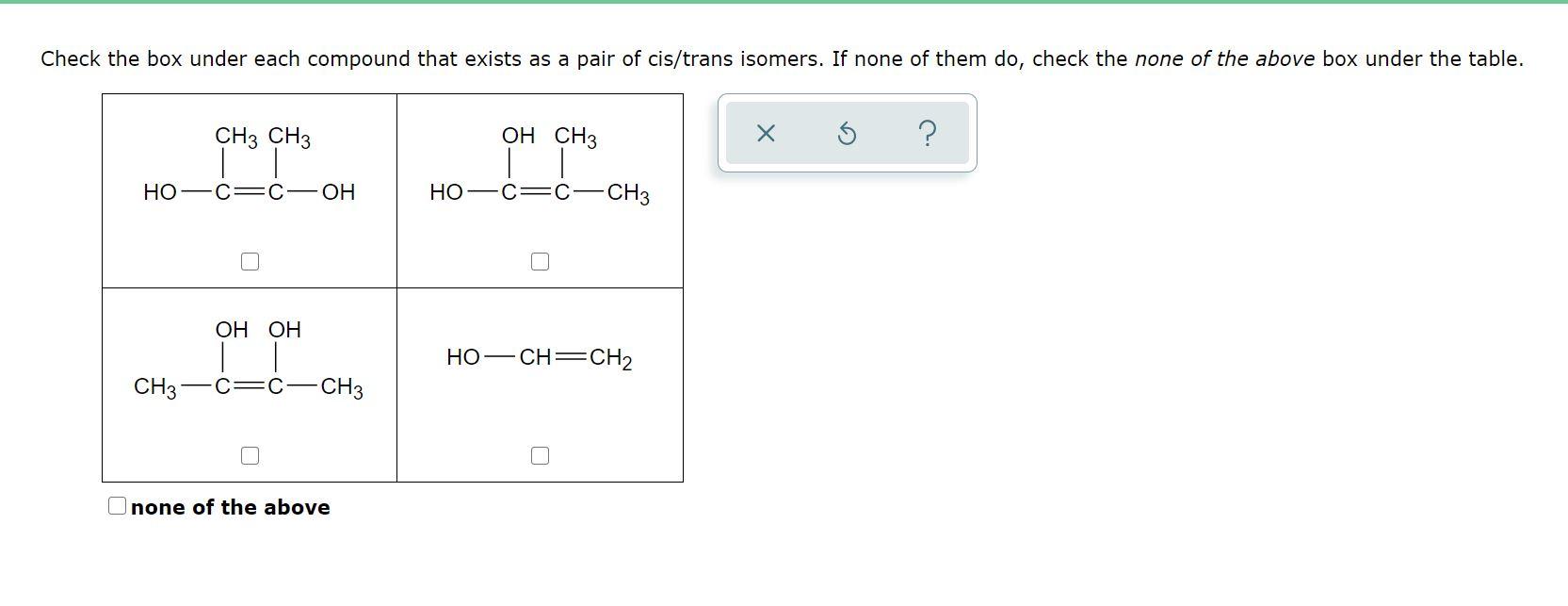 Solved Check the box under each compound that exists as a | Chegg.com