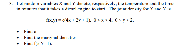 Solved 3. Let random variables X and Y denote, respectively, | Chegg.com