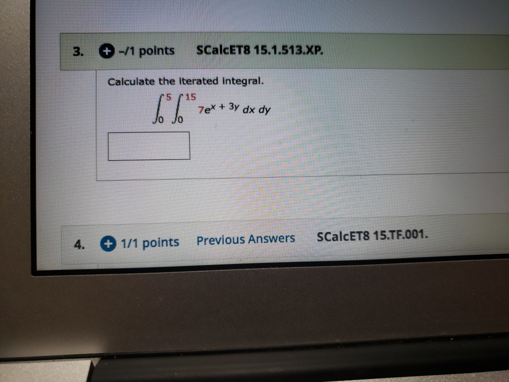 Solved 3. + -/1 points sCalcET8 15.1.513.XP. Calculate the | Chegg.com