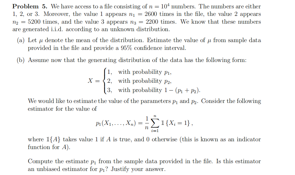 Problem 5. We have access to a file consisting of | Chegg.com