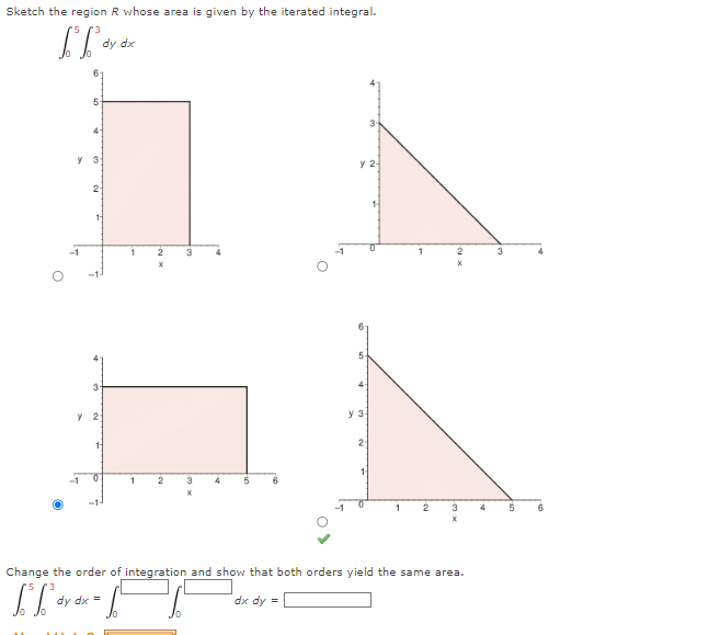 Solved Sketch the region R whose area is given by the | Chegg.com