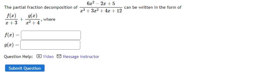Solved The partial fraction decomposition of | Chegg.com